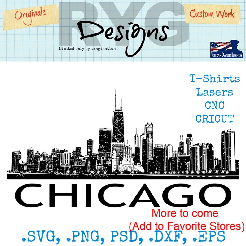 Chicago Skyline Graphic - Etsy