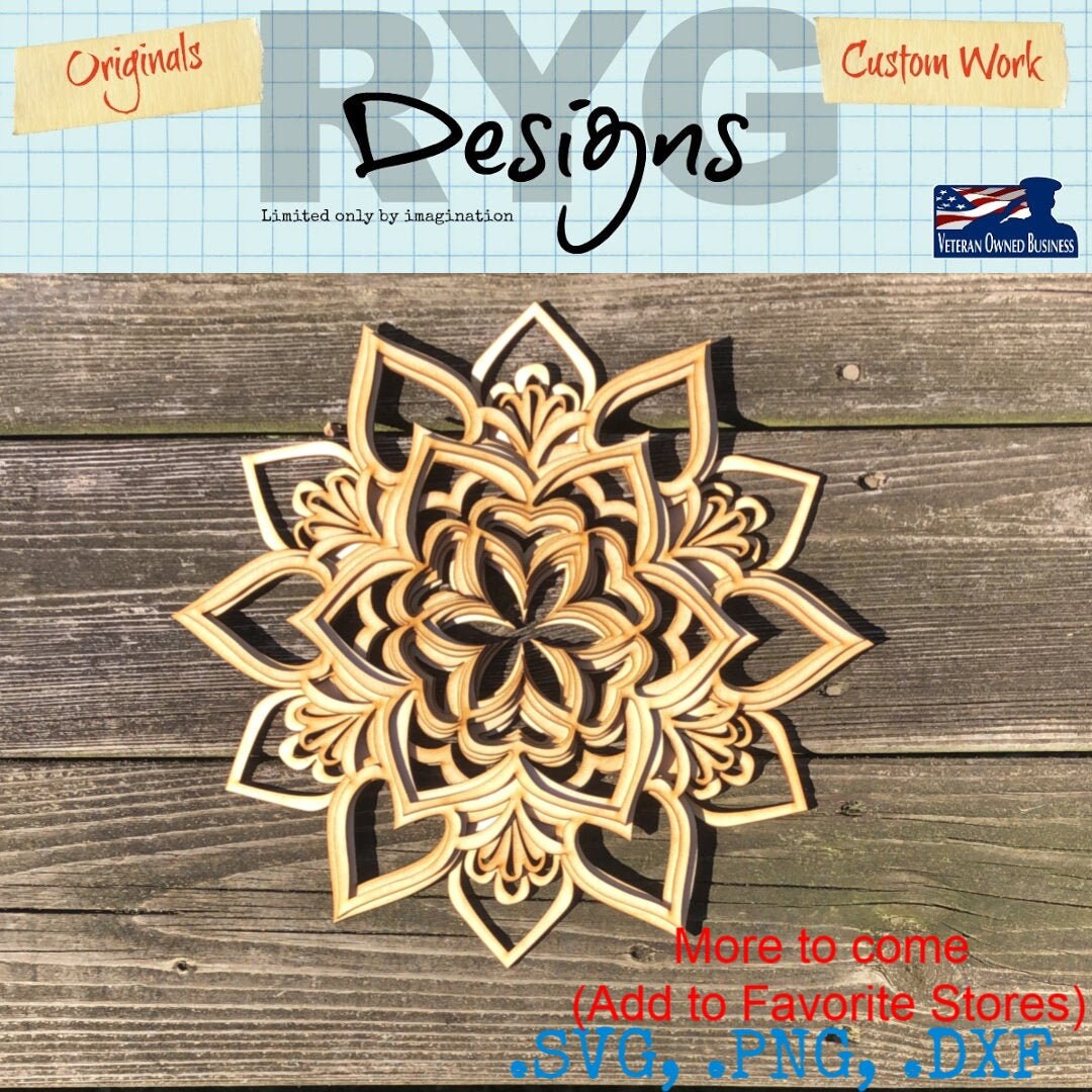 4 Layered Mandala Cut Files - Etsy