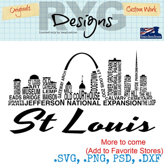 St. Louis Icons Skyline Graphic | Etsy