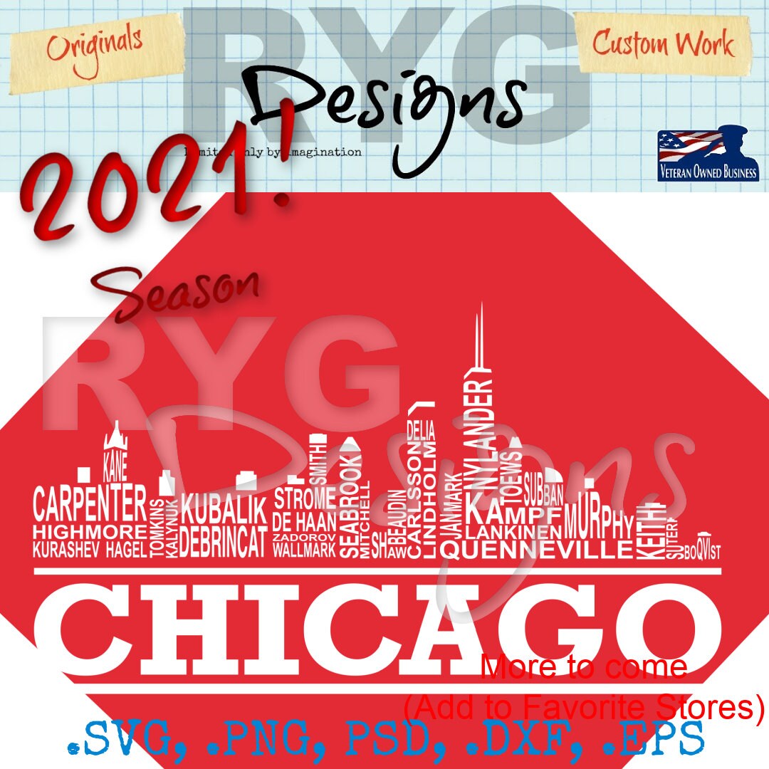 Chicago's Pro Hockey Team Skyline Names Graphic | Etsy