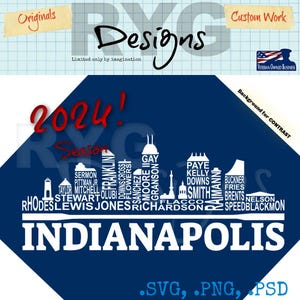 Indianapolis Skyline Names Graphic - Etsy