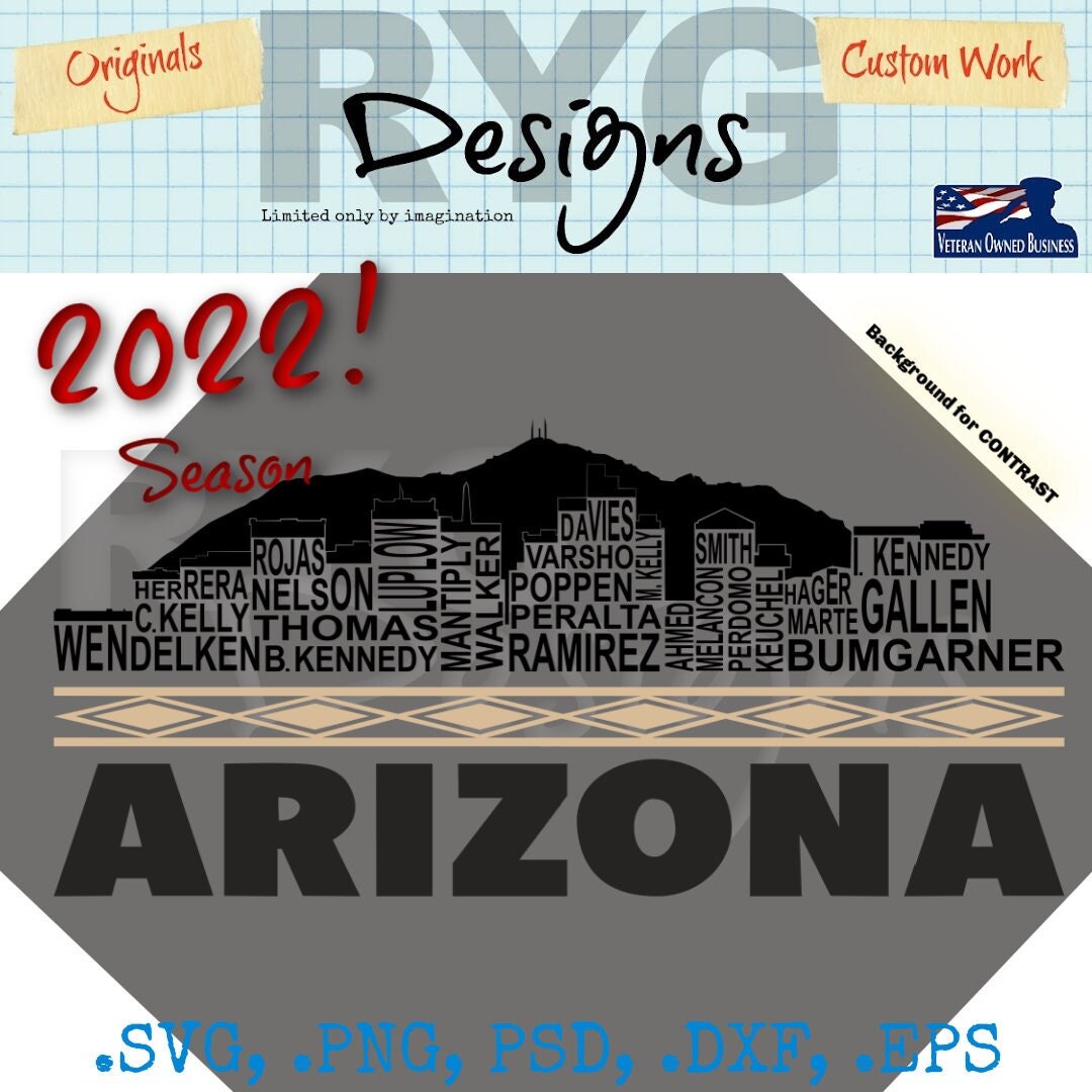 Arizona Pro Baseball Team Skyline Names Graphic - Etsy