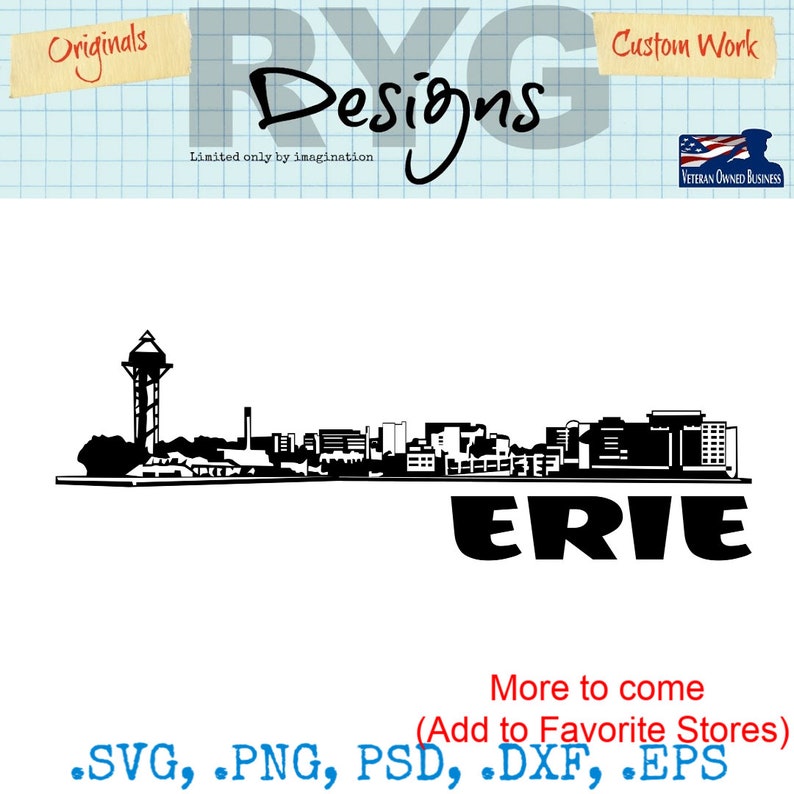 Erie Pennsylvania Skyline Graphic - Etsy