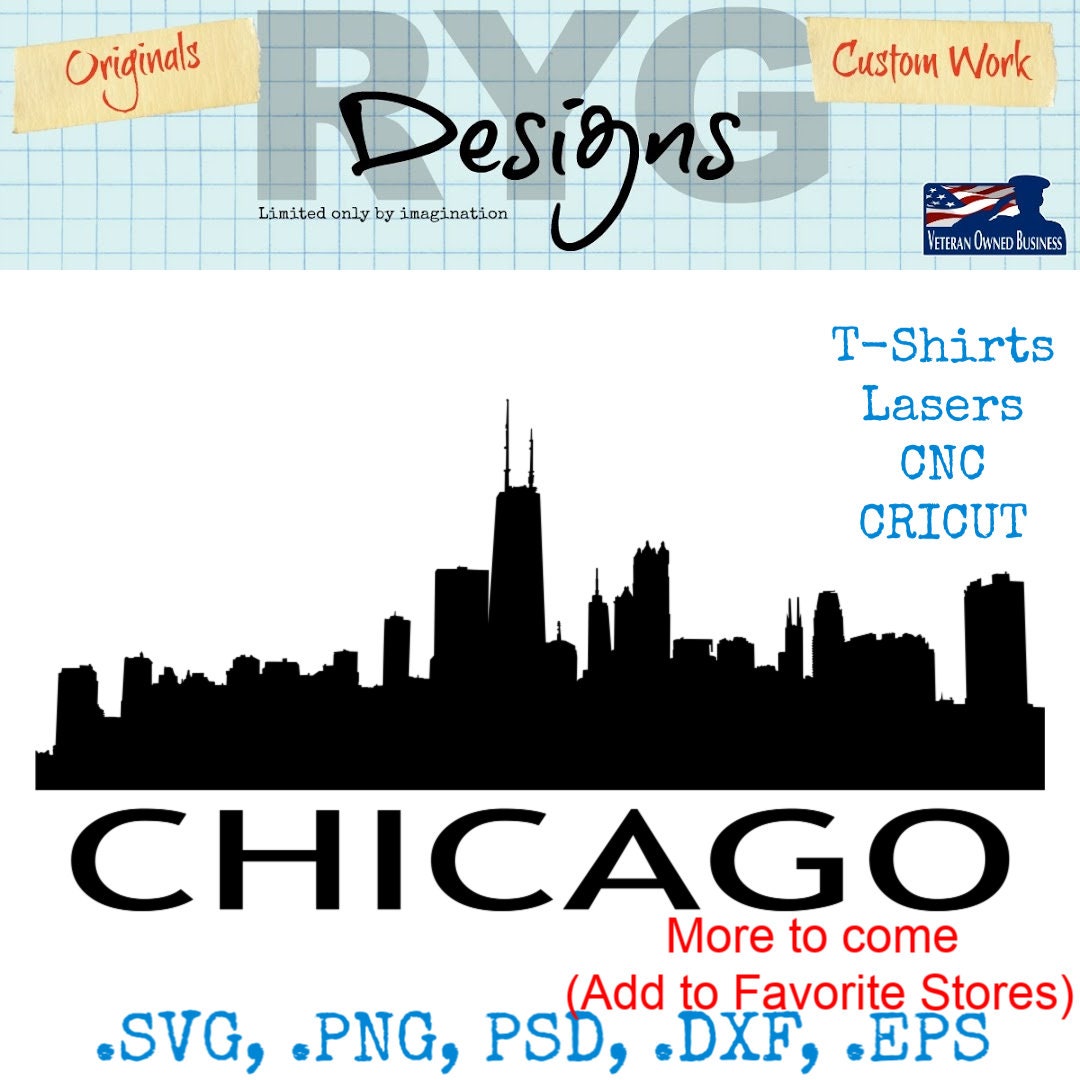 Chicago Skyline Graphic - Etsy