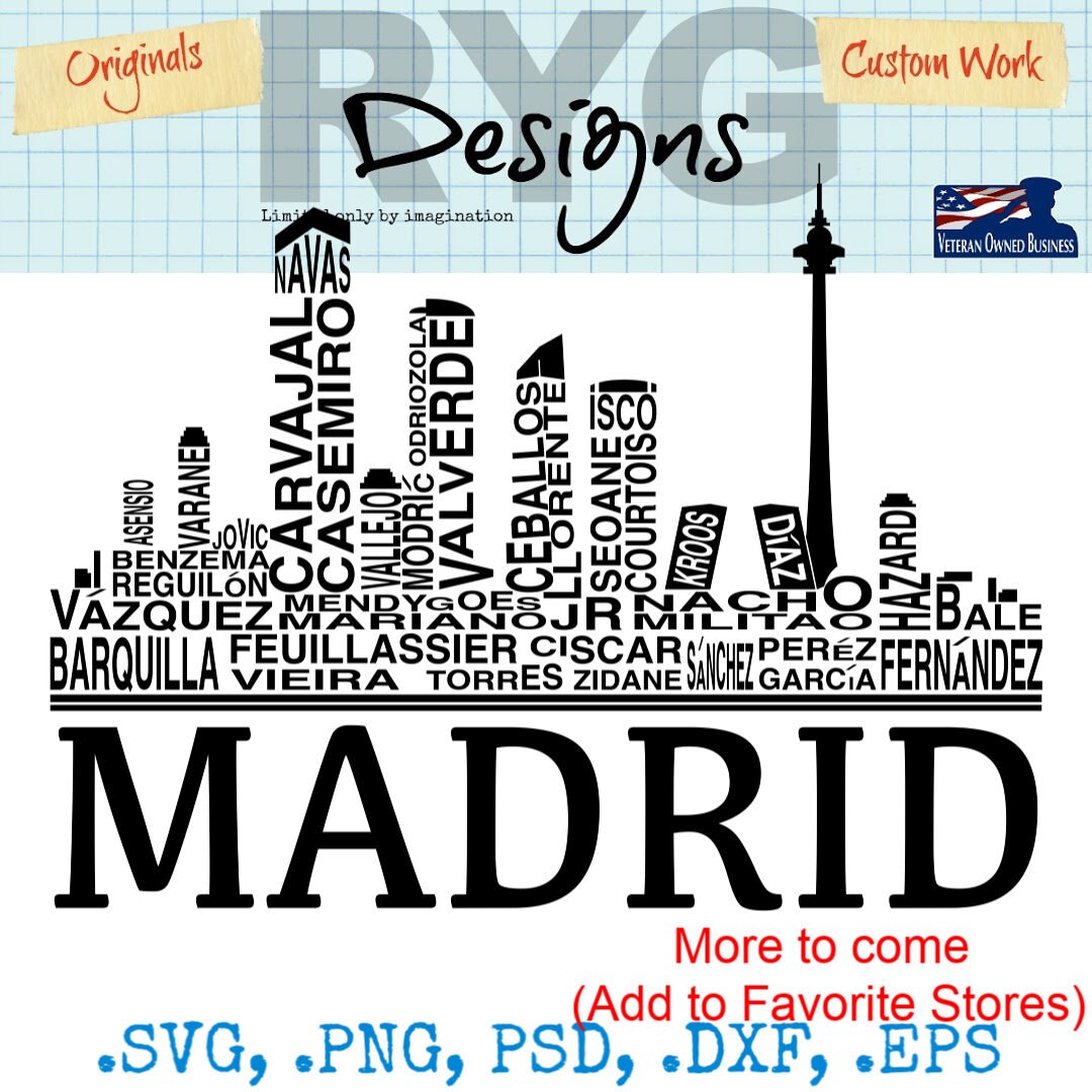 FC Madrid Names Graphic - Etsy