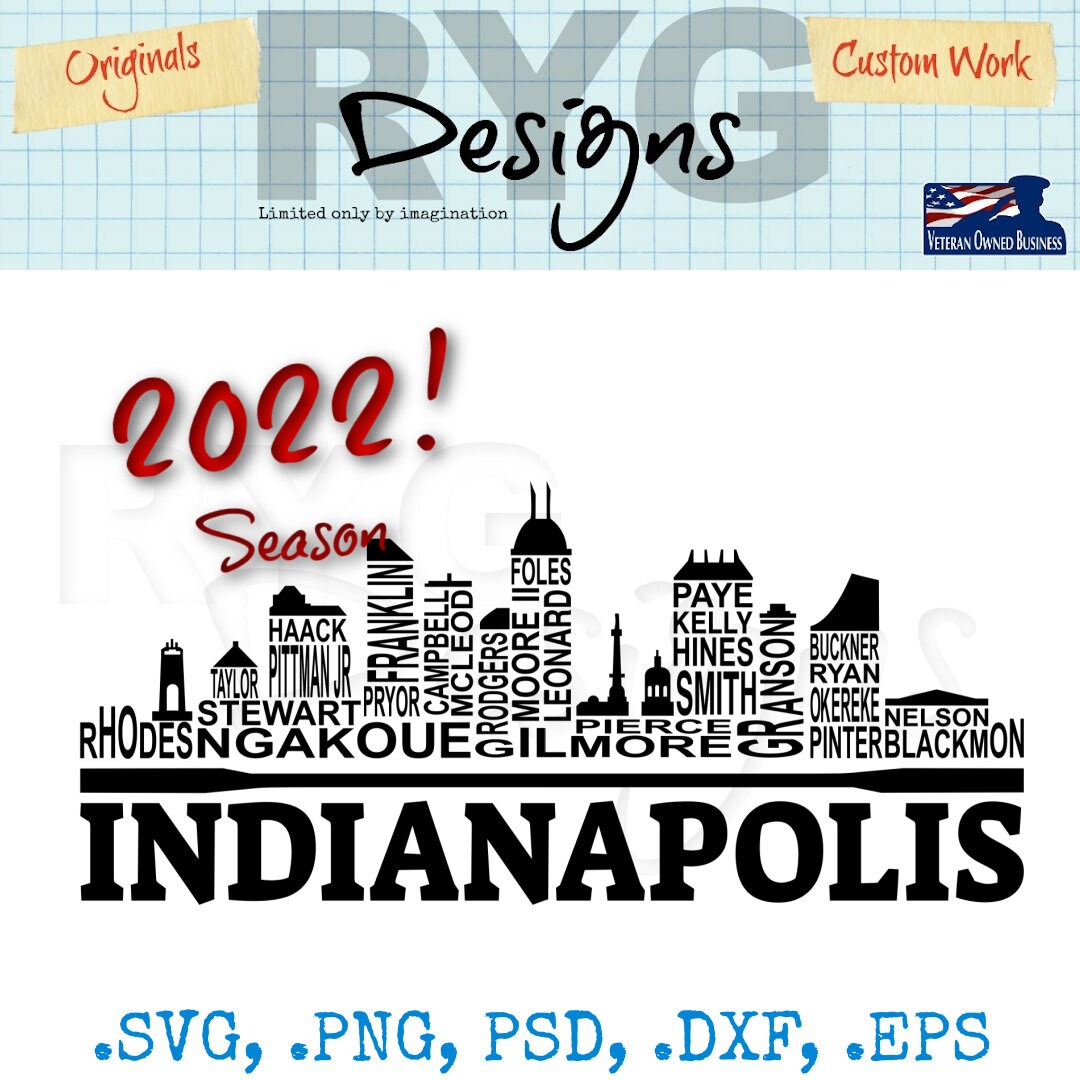 Indianapolis Skyline Names Graphic - Etsy