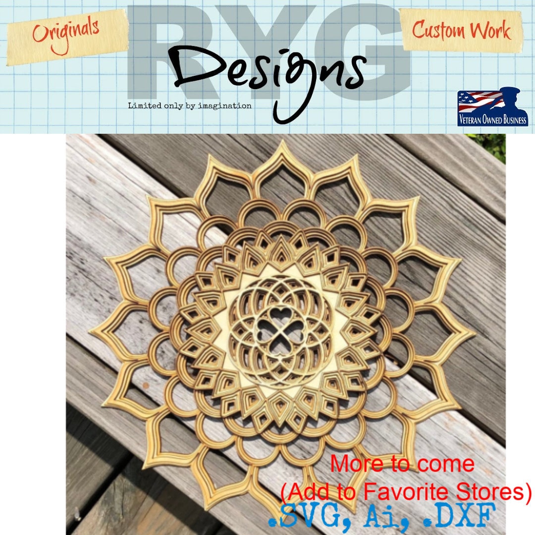 6 Layered Mandala Cut Files - Etsy