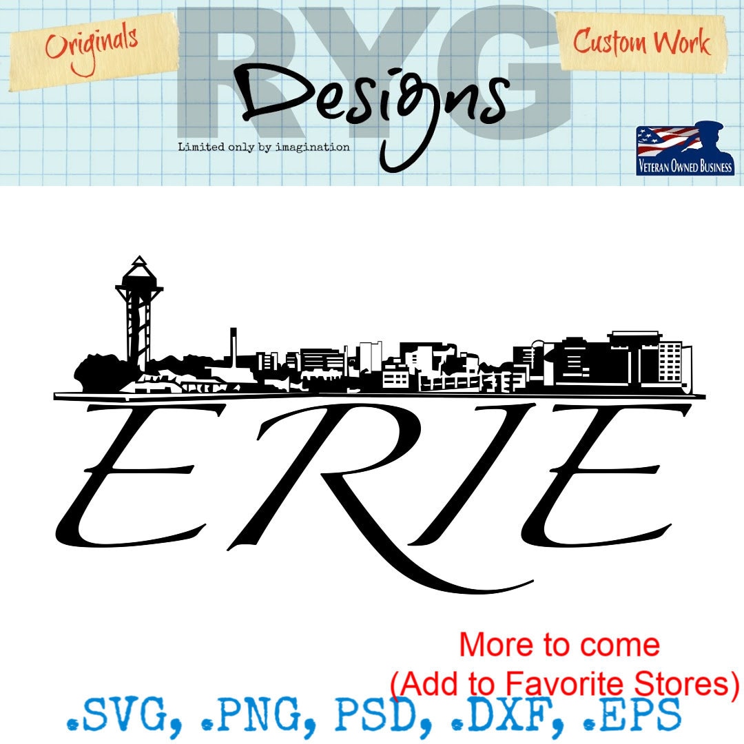 Erie Pennsylvania Skyline Graphic - Etsy