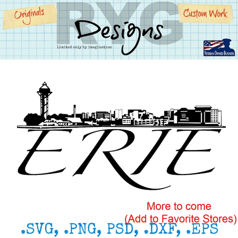 Erie Pennsylvania Skyline Graphic - Etsy