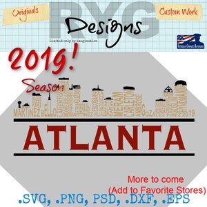Atlanta Pro Soccer Skyline Names Graphic - Etsy