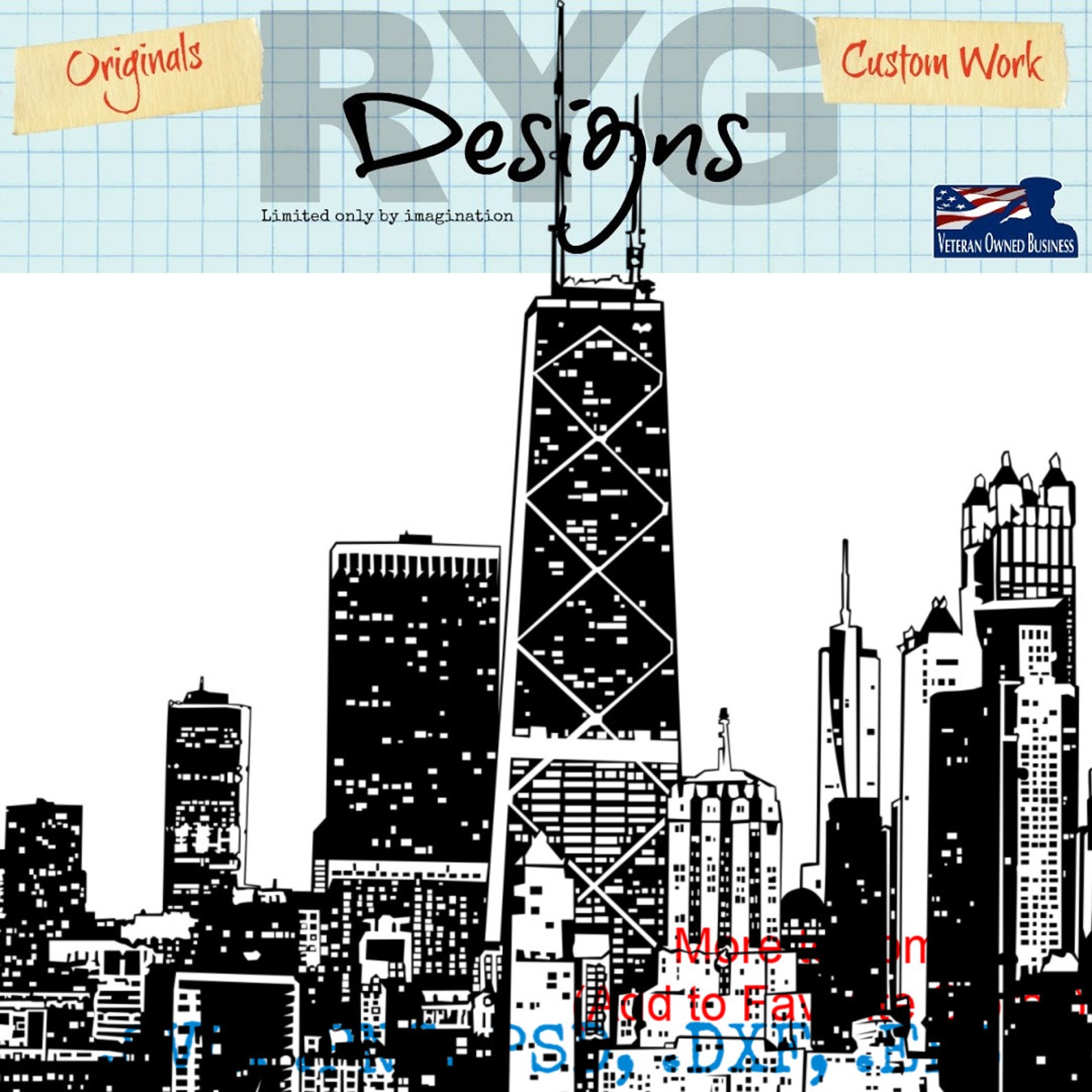 Chicago Skyline Graphic - Etsy