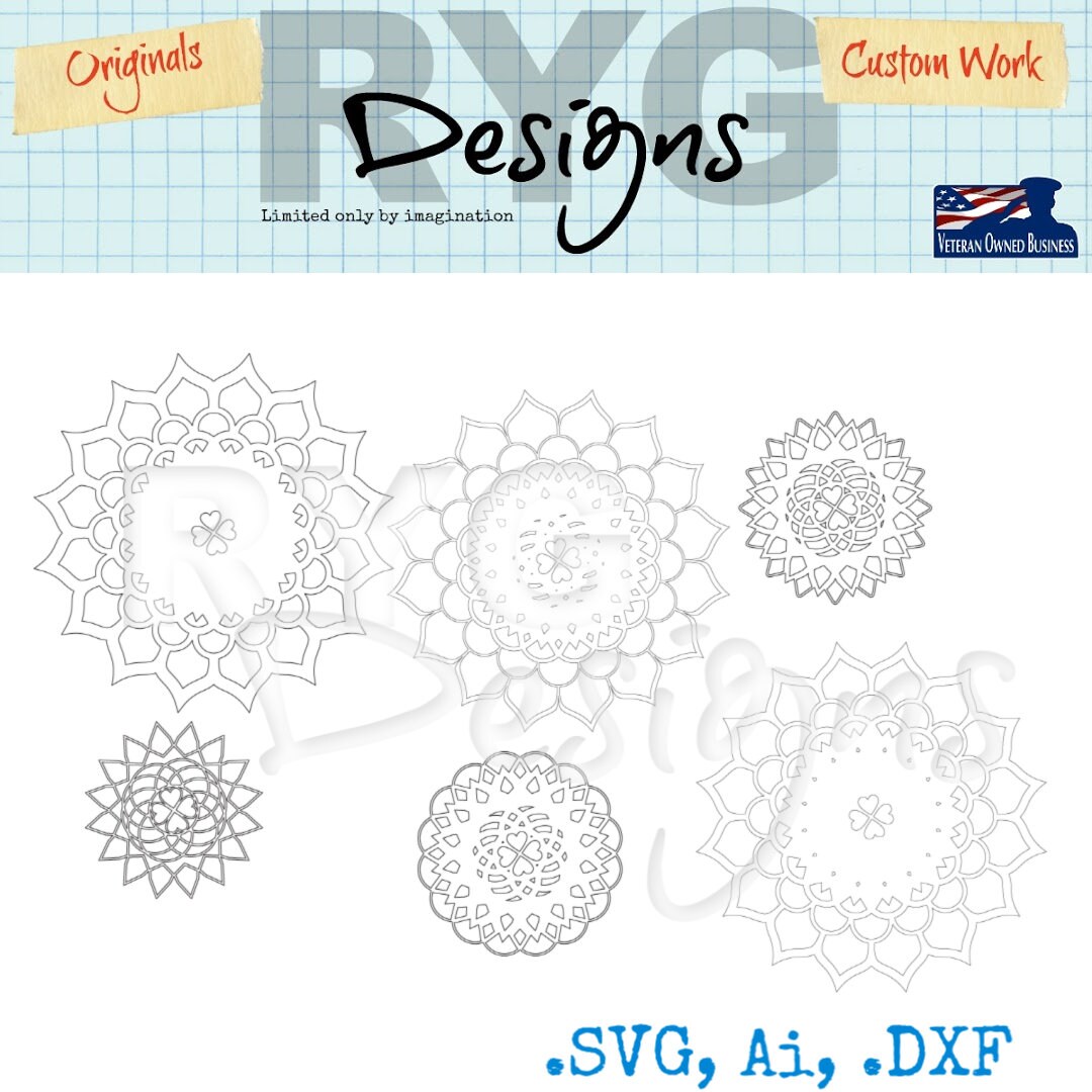 6 Layered Mandala Cut Files - Etsy