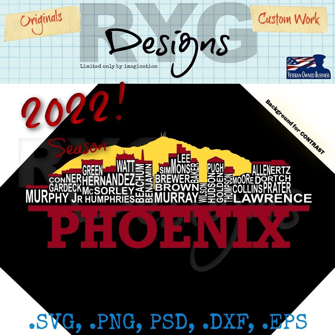 Phoenix Skyline Pro Football Team Names Graphic - Etsy