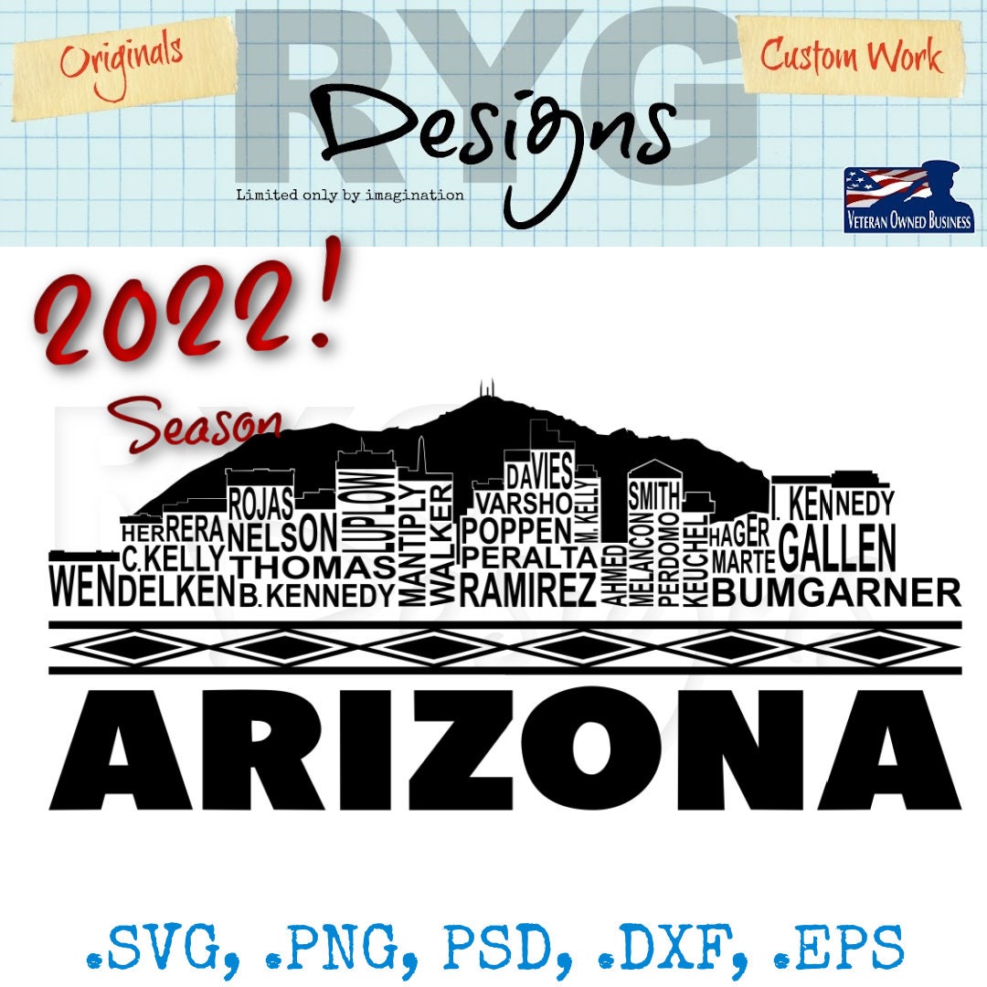 Arizona Pro Baseball Team Skyline Names Graphic - Etsy