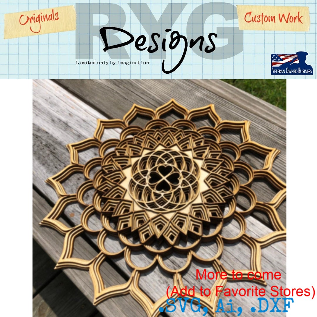 6 Layered Mandala Cut Files - Etsy