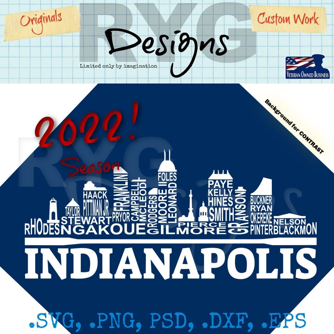 Indianapolis Skyline Names Graphic - Etsy