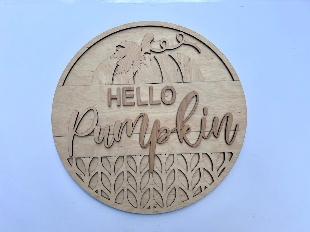 Hello Pumpkin DIY Round Door Sign | Cute Fall Sign | Pumpkin Door ...
