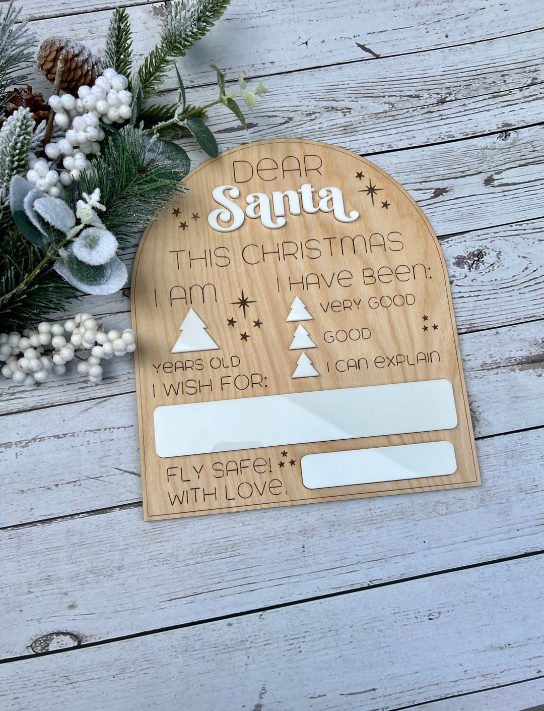 Dear Santa Sign Dear Santa Letter Letter to Santa Christmas Photo Prop ...