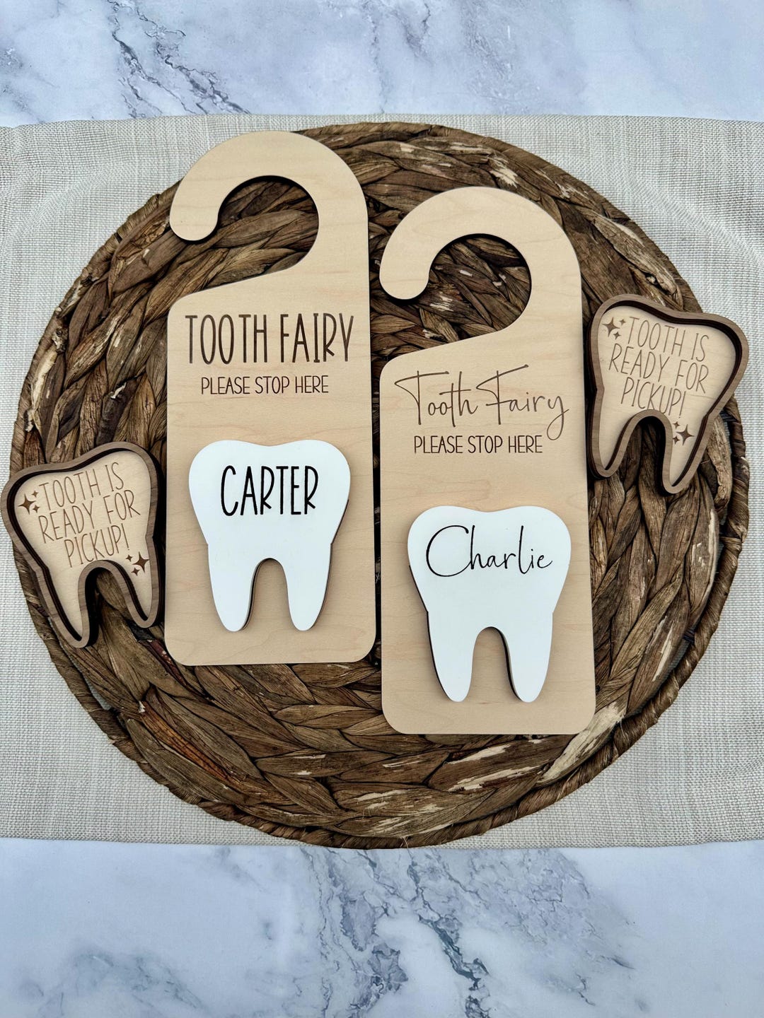 Tooth Fairy Door Hanger | Personalized Pickup Sign With Tooth Tray ...