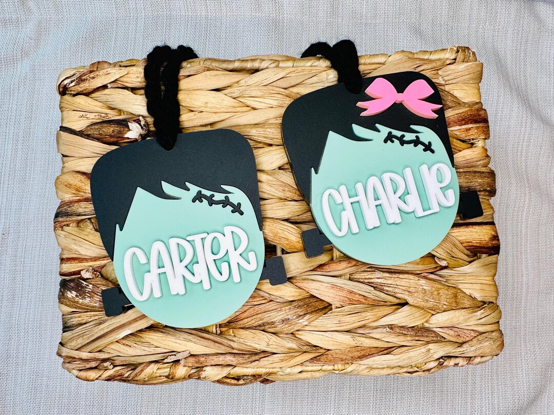 Frankenstein Tag | Boo Basket Tag | Halloween Name Tags | Personalized ...