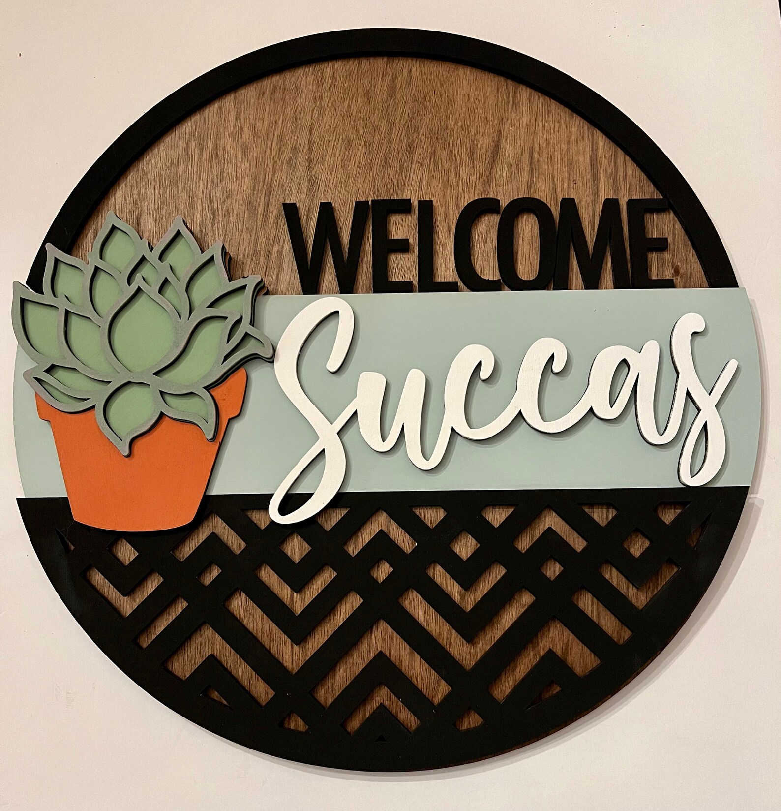 Welcome Succas Succulent DIY Round Door Sign Succulent - Etsy
