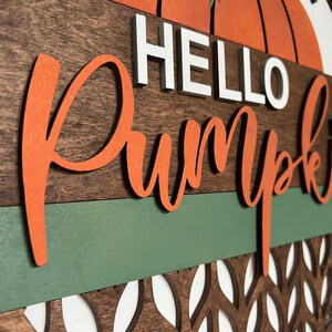 Hello Pumpkin Round Door Sign Pumpkin Door Hanger Cute Fall Sign Fall ...