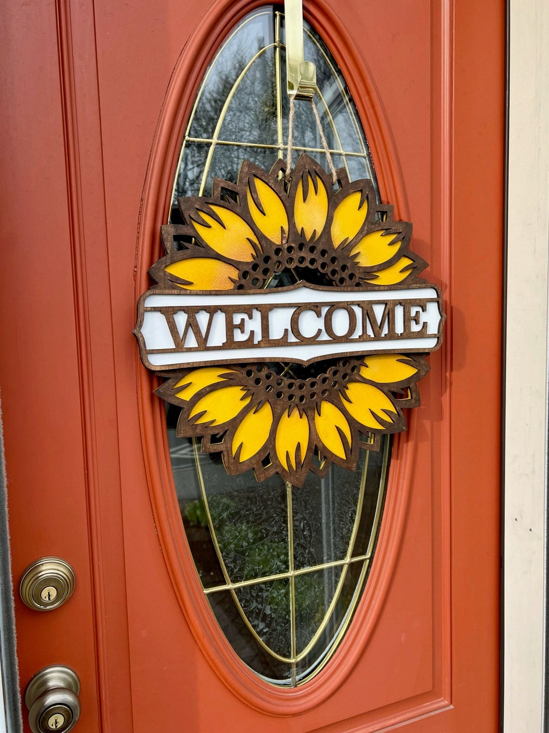 Sunflower Door Hanger | Sunflower Decor | Door Decorations | Welcome ...