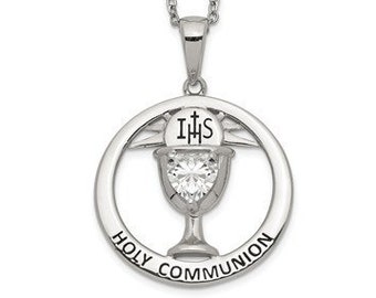 First Communion Necklace Sterling Silver First Communion - Etsy