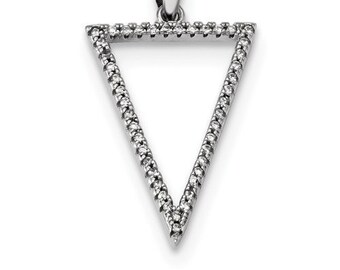 Triangle Pendant With Stone and Small Dangling Triangle Silver - Etsy