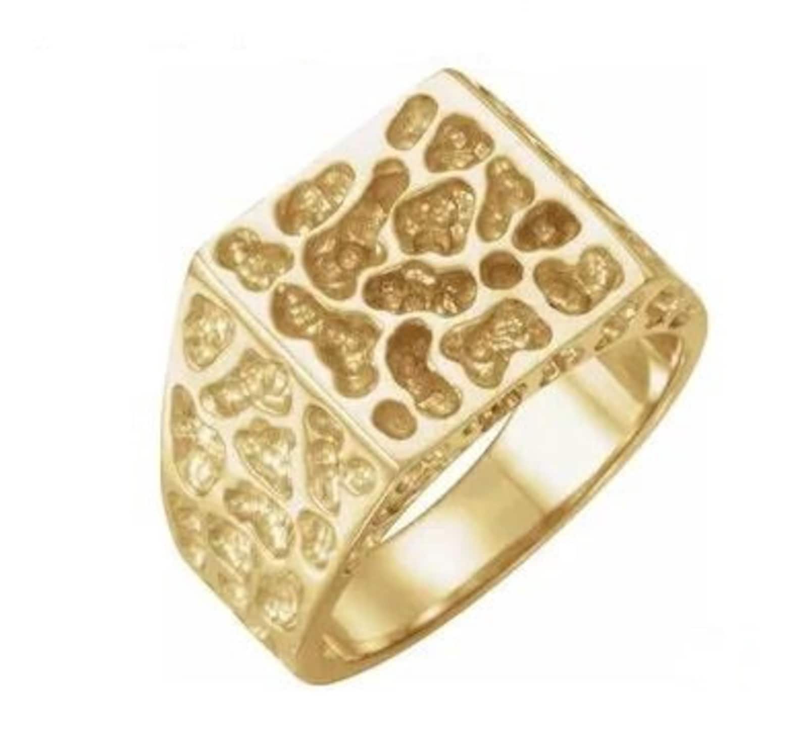 14K Yellow Gold Nugget Ring - Etsy