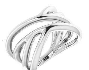 Unique Negative Space 18K Gold Ring,with Sterling, Rhodium Plated - Etsy
