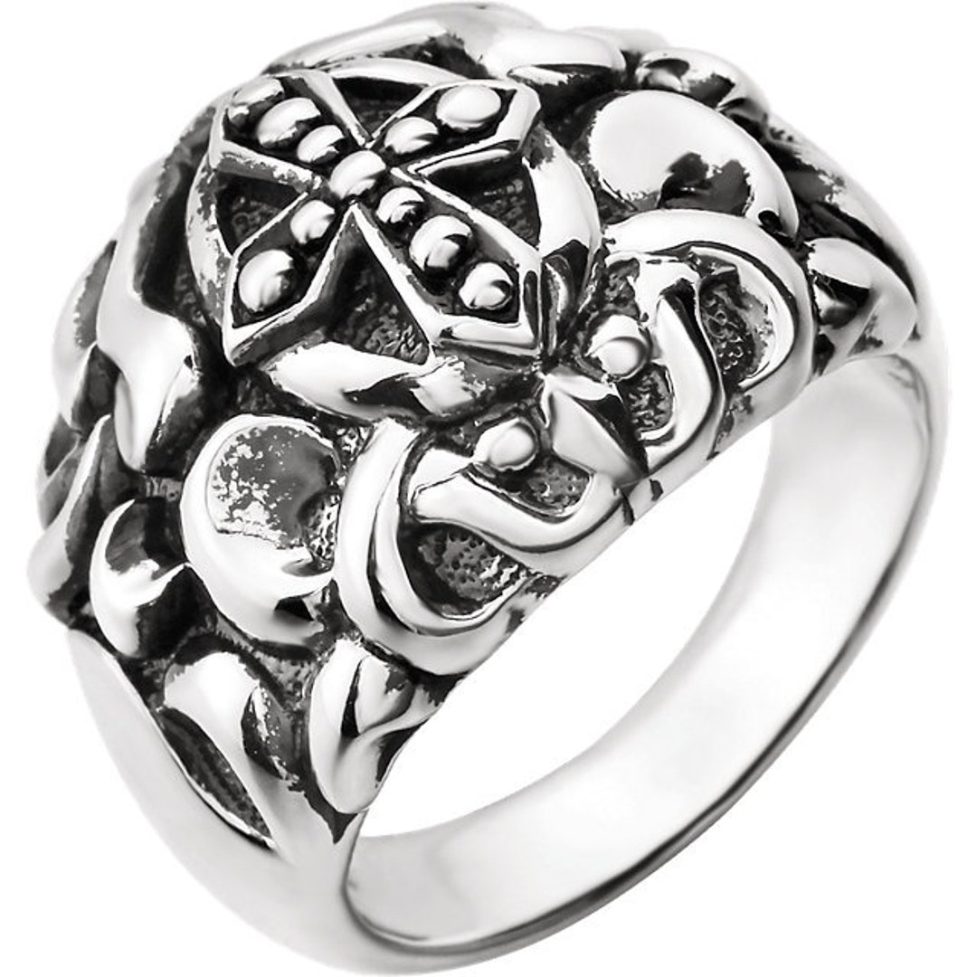 Sterling Silver Men's Cross Ring - Etsy