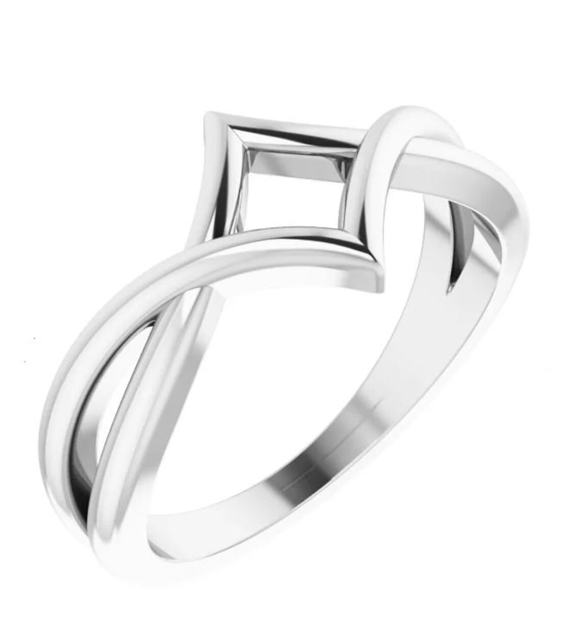 Sterling Silver Geometric Negative Space Ring - Etsy