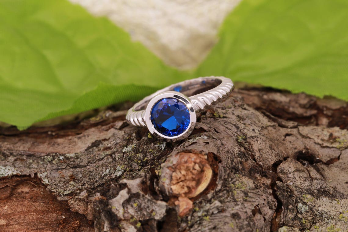 Sterling Silver Bezel Ring - Etsy