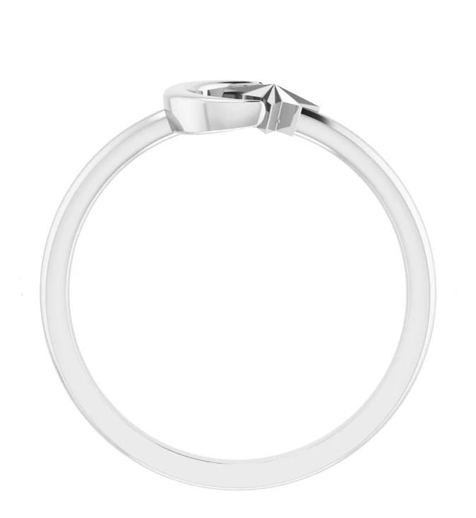 Sterling Silver Moon and Star Negative Space Ring - Etsy.de