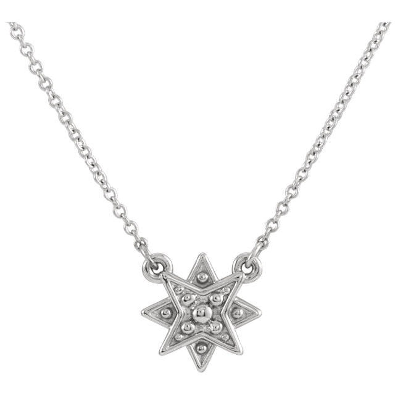 Sterling Silver Star Necklace - Etsy