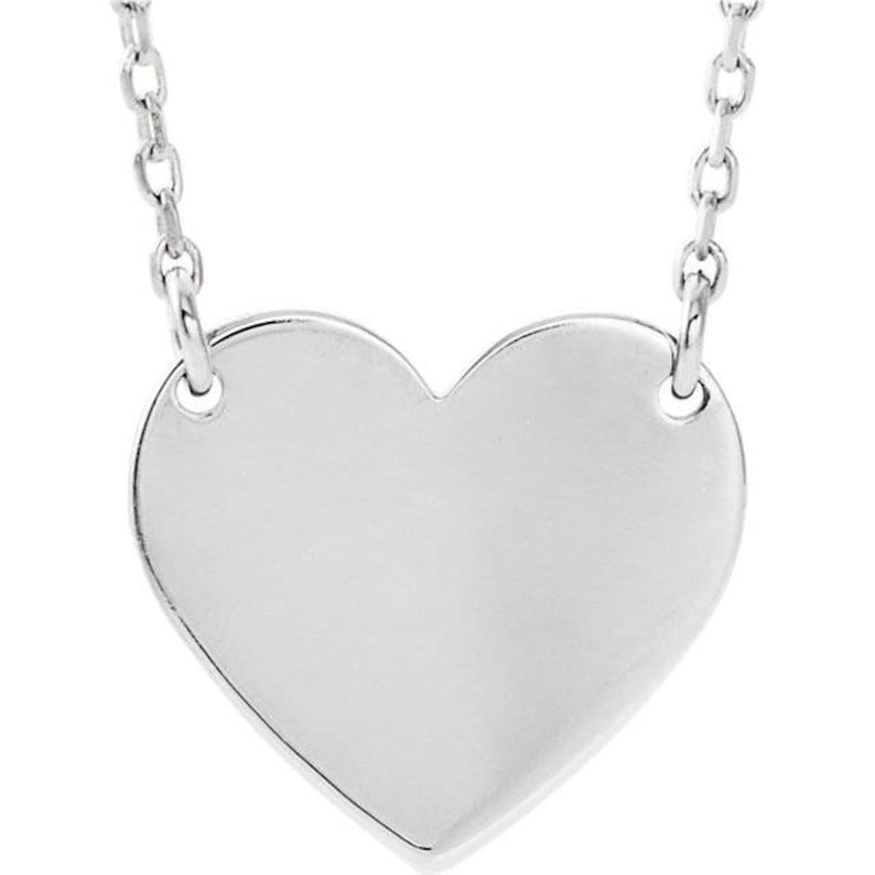 Sterling Silver Heart Necklace - Etsy