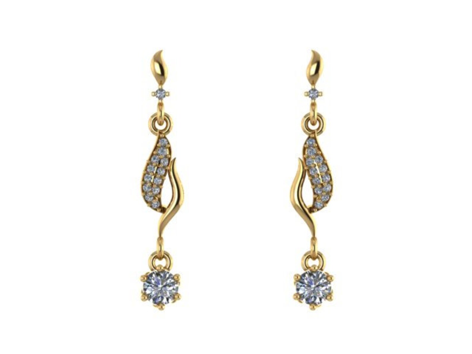 Diamond Dangle Drop Earrings - Etsy
