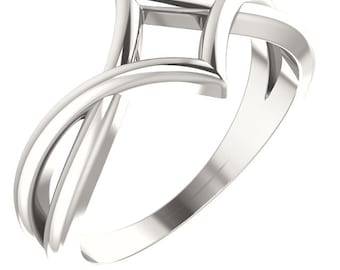 Sterling Silver Leaf Negative Space Ring | Etsy