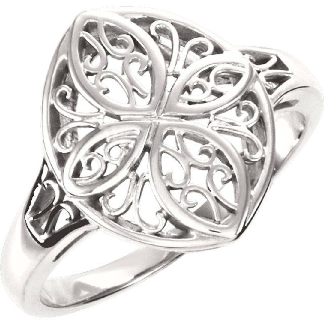 Sterling Silver Filigree Ring - Etsy