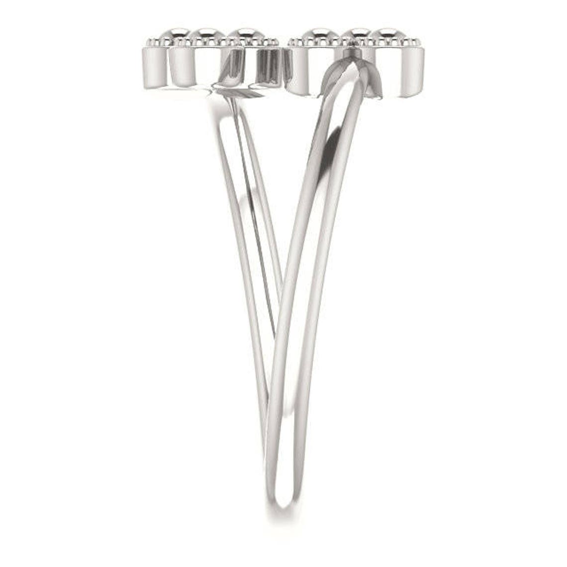Sterling Silver Beaded Negative Space Ring - Etsy