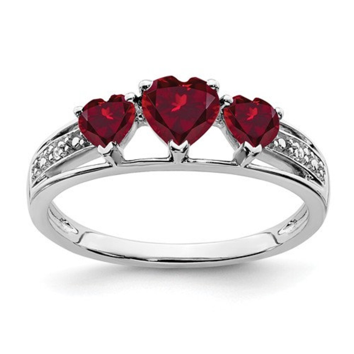 14K White Gold Ruby Ring - Etsy