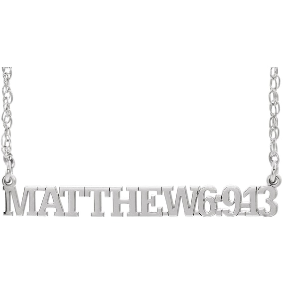 Bible Verse Necklace Name Plate Nameplate Custom 14K White or - Etsy