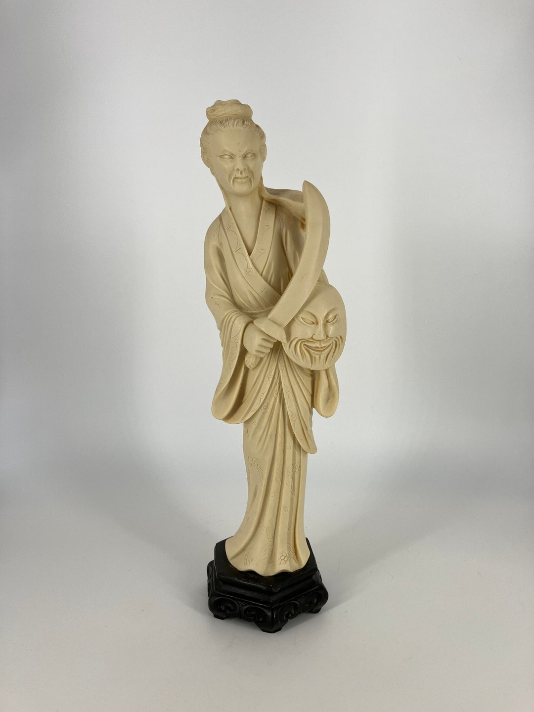 Chinese Statue Carved Resin Shaolin Warrior Vintage Asian Art 13" - Etsy