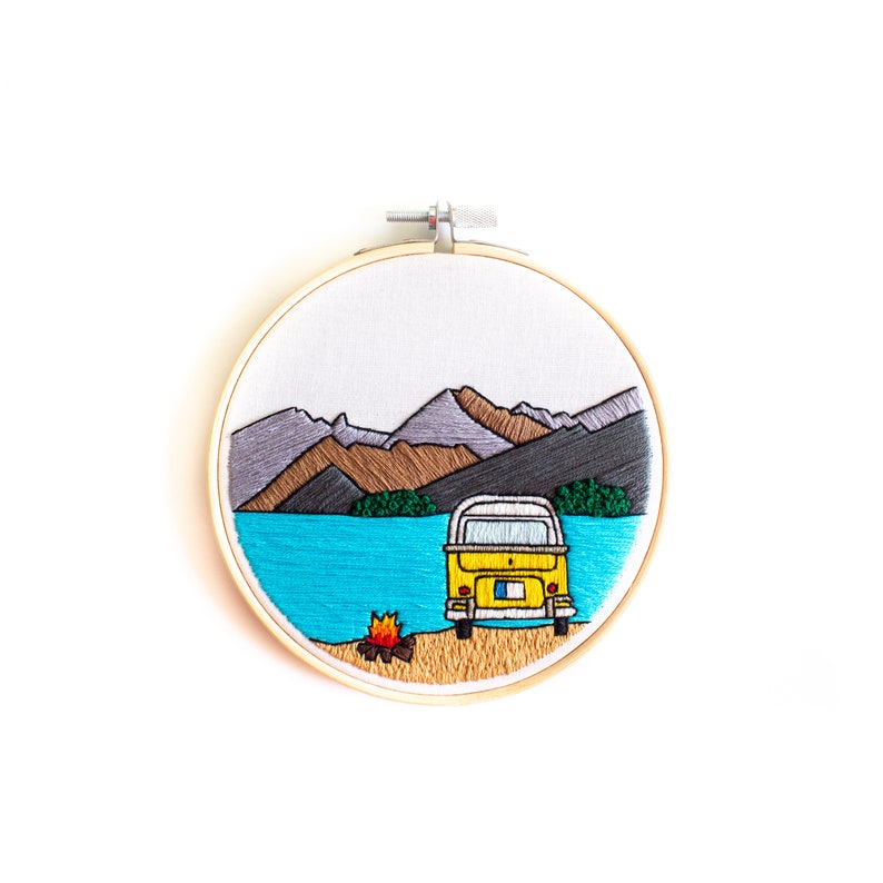 Vanlife Camping Pattern/ Contemporary Hand Embroidery Pattern PDF by ...