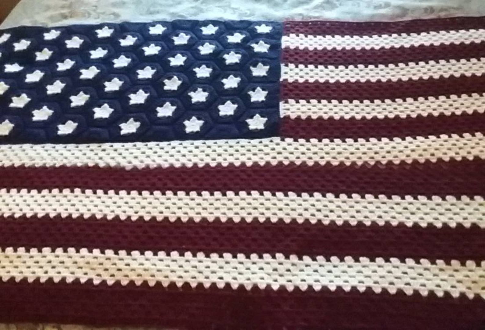 American Flag Crocheted Afghan Handmade - Etsy