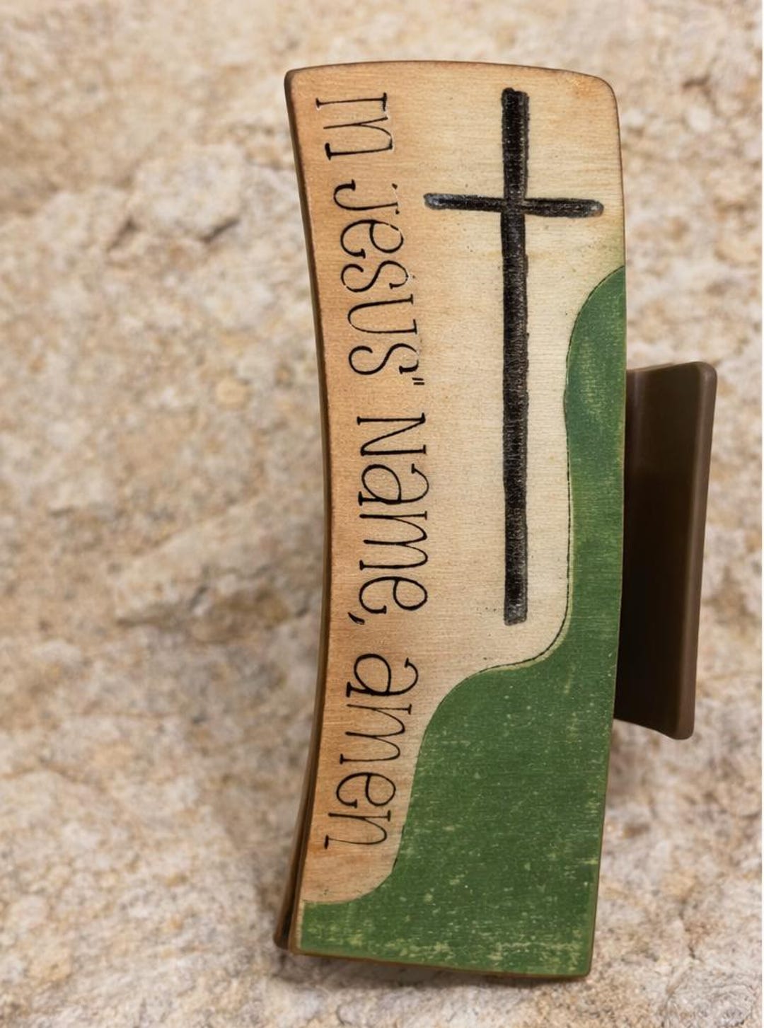Handmade Wooden Hair Claw Clip | Rustic Christian Scripture Gift - Etsy