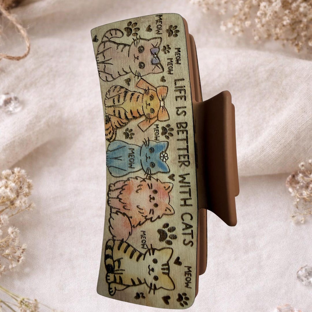 Cat Hair Claw Clip | Funny Cat Hair Accessory | Life is Better With ...