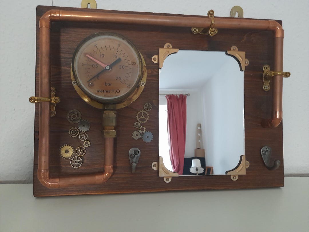 Steampunk Hallway Decorative Wall Hanging for Keys and Mirror - Etsy