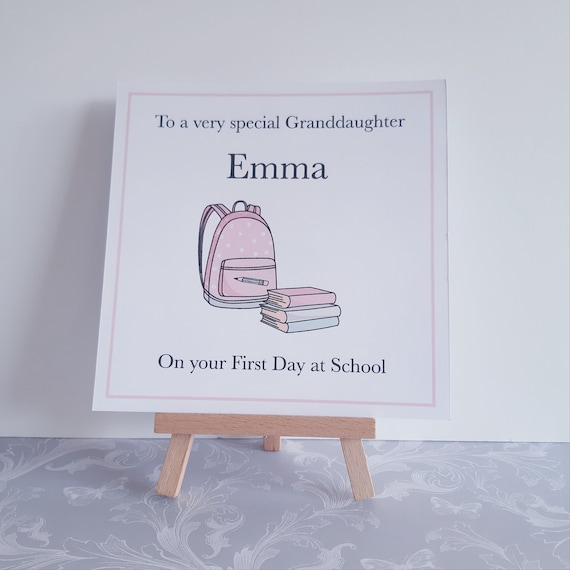 Personalised First Day at School Card Girl's First Day at | Etsy UK